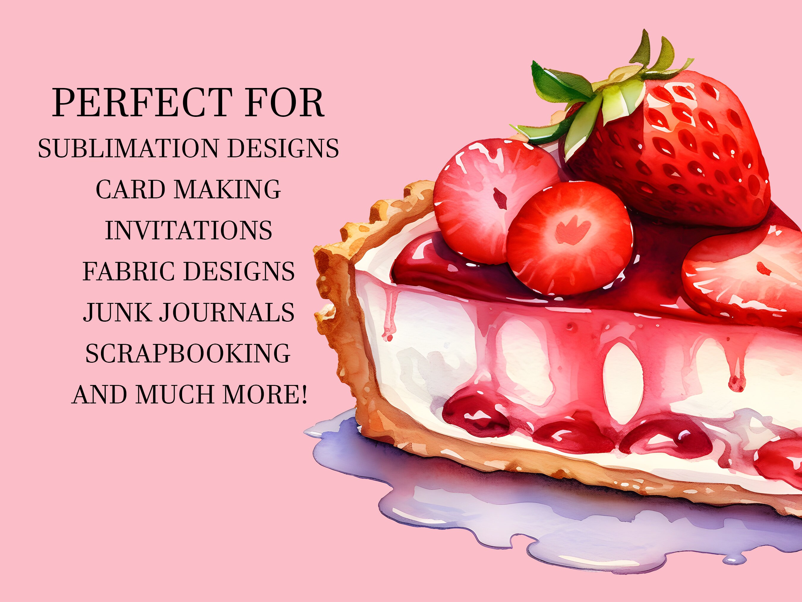 Watercolor Strawberry Clipart Sweets Clipart Strawberry Farm - Etsy