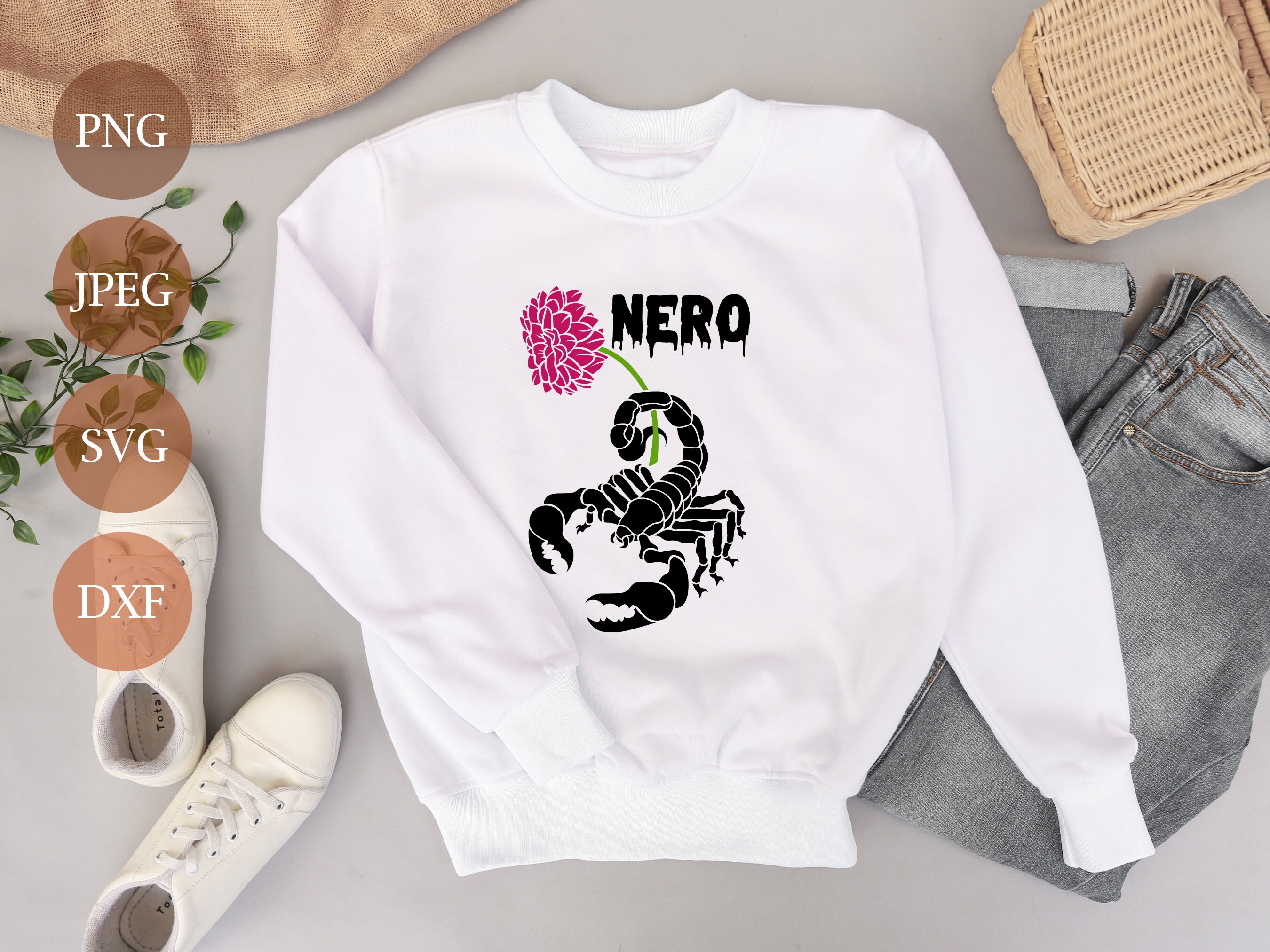 Nero Wednesday Scorpion Pet Wednesday Addams Digital - Etsy España