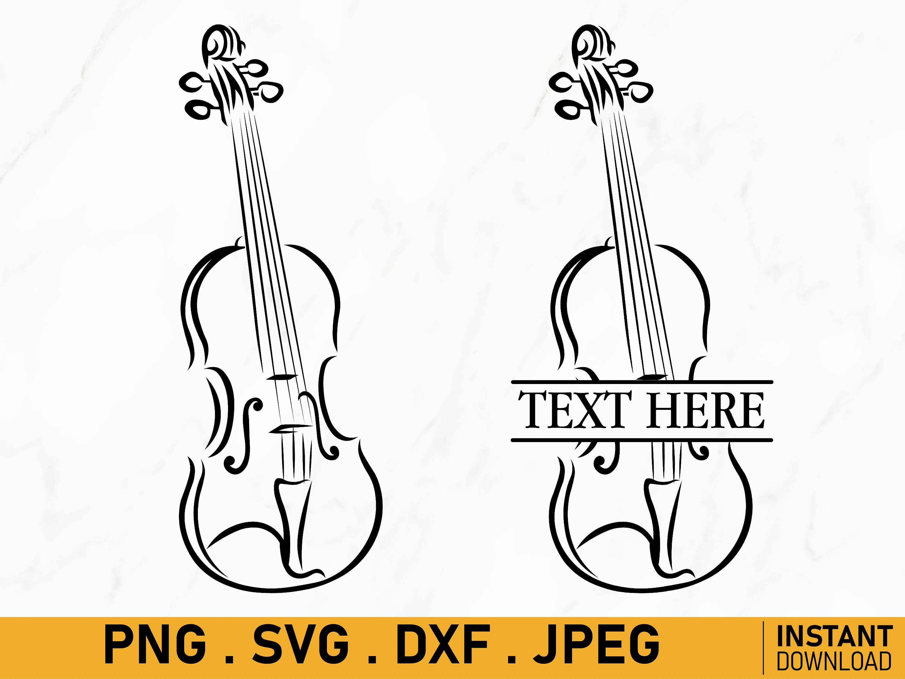 Violin Svg Floral Violin Svg Bundle Violin Split Monogram. - Etsy UK