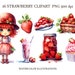 Watercolor Strawberry Clipart, Sweets Clipart, Strawberry Farm Set ...