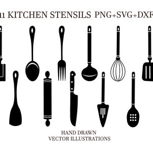 Kitchen Utensils Svg , Kitchen Split Frame, Cooking Monogram Svg, - Etsy