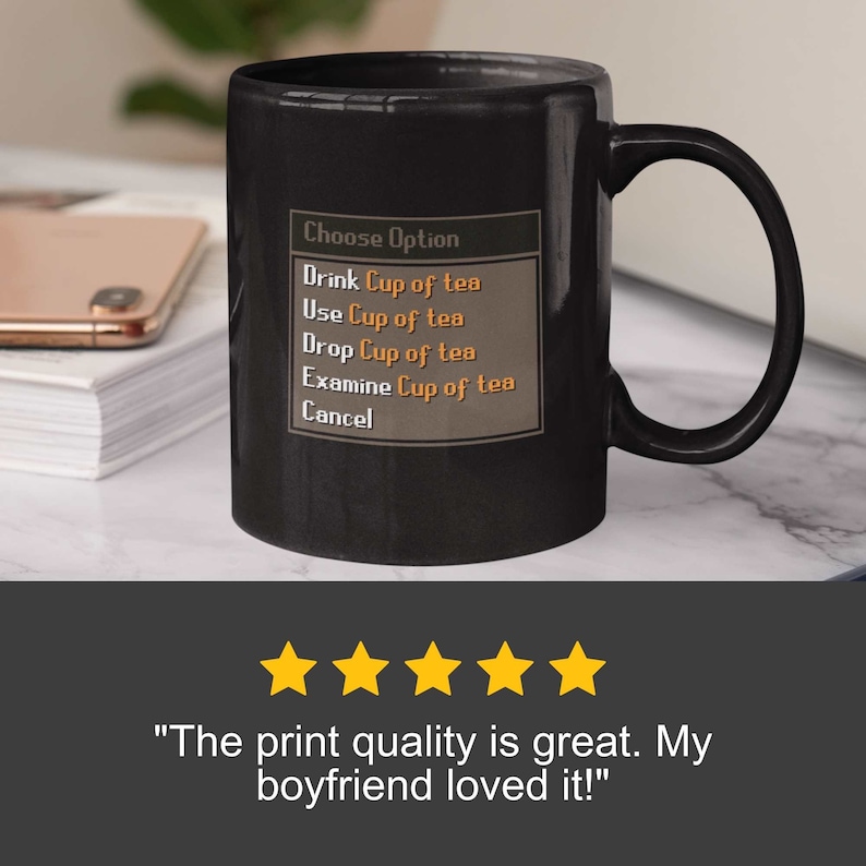 Runescape Tea Cup, Funny OSRS Inspired Coffee Mug Gift, Old School Meme ...