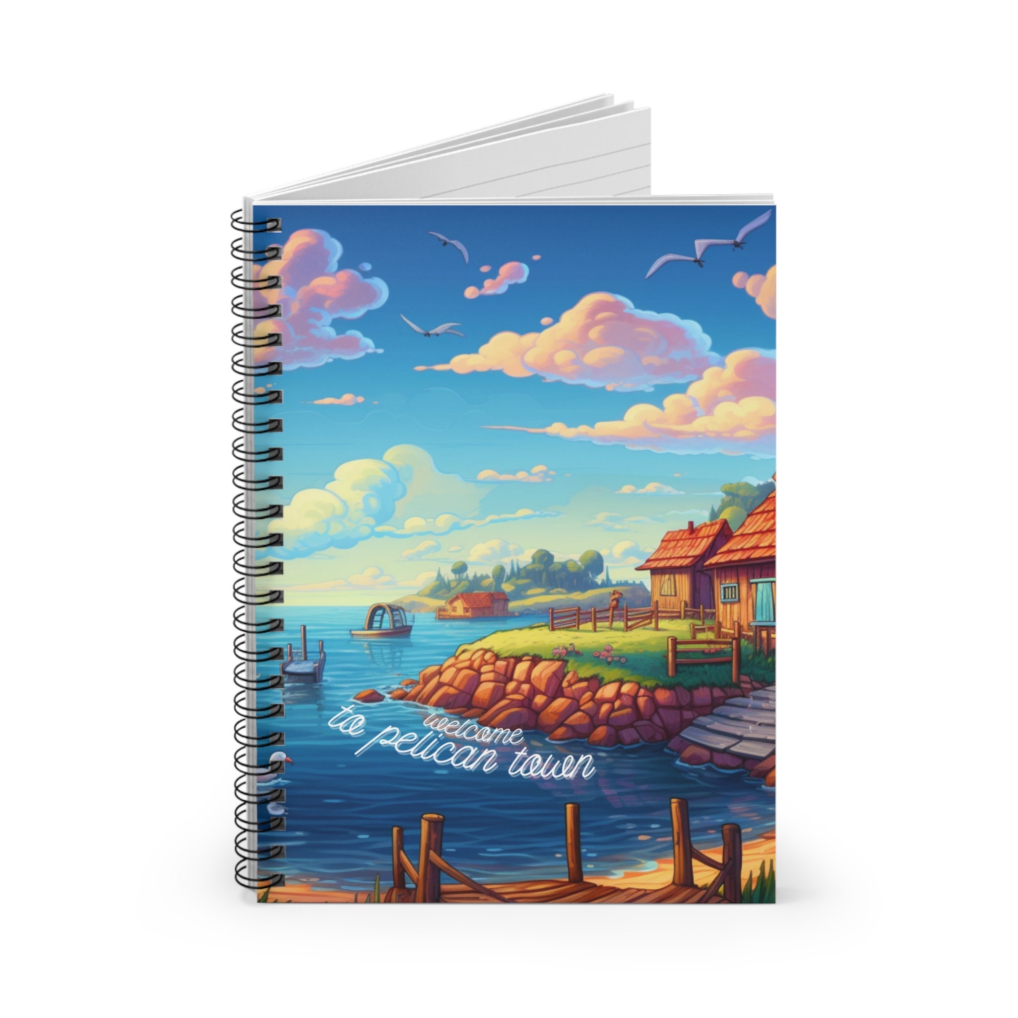 Stardew Valley Inspired Pelican Town 3 Notebook Spiral Bound Hard Cover ...