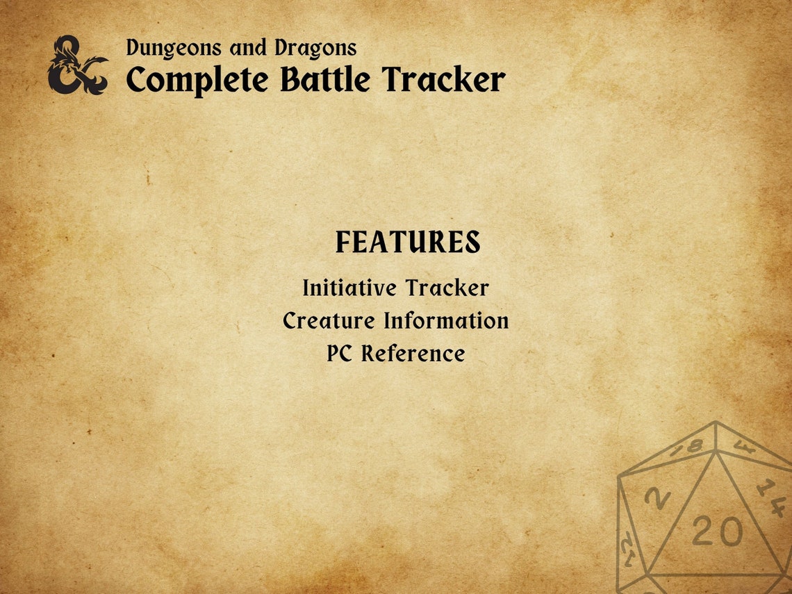 D&D 5e Combat Tracker Printable and Fillable PDF - Etsy