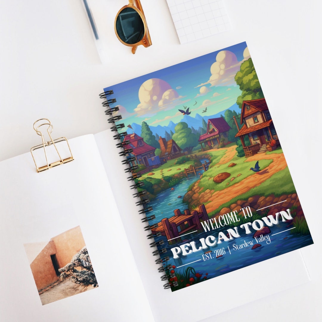 Stardew Valley Inspired Pelican Town #2 Notebook | Spiral Bound Hard ...