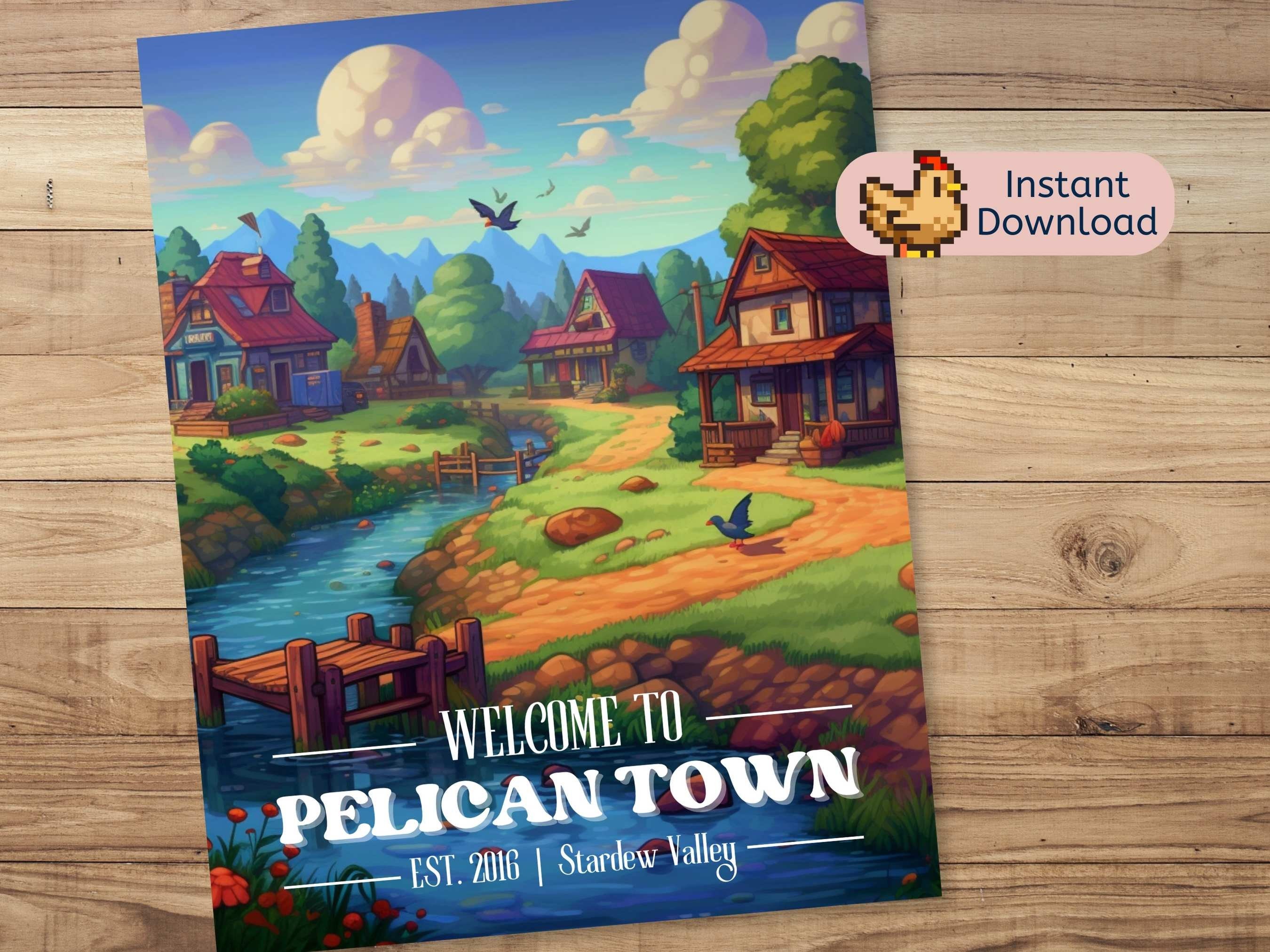 Stardew Valley Pelican Town Travel Poster 2 Digital Download Art Print ...
