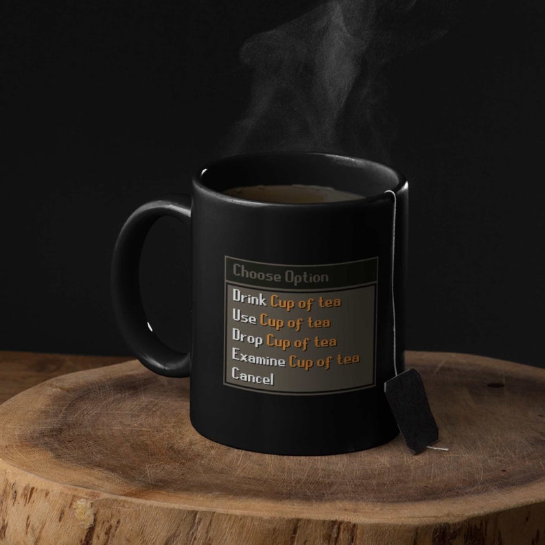 Runescape Tea Cup, Funny OSRS Inspired Coffee Mug Gift, Old School Meme ...