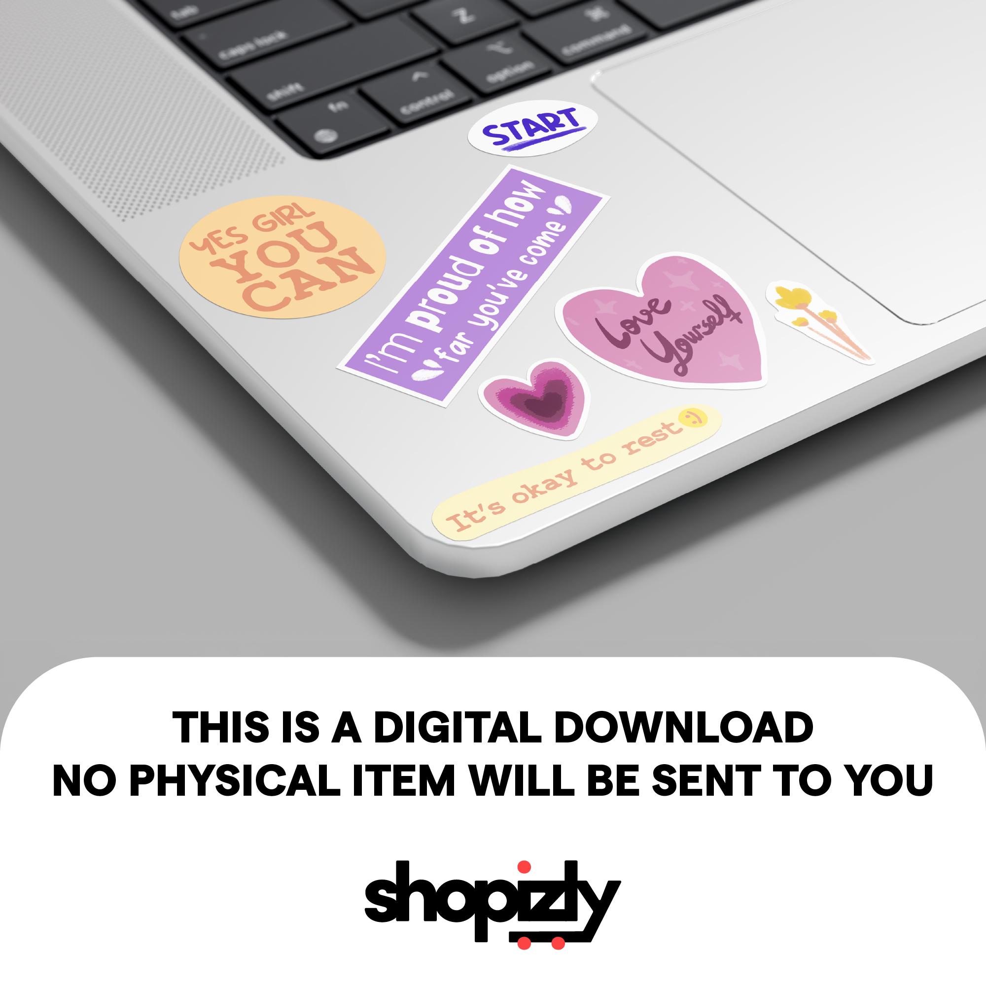 Hand-drawn Motivational Sticker Pack: Positive Quotes (PNG Digital ...