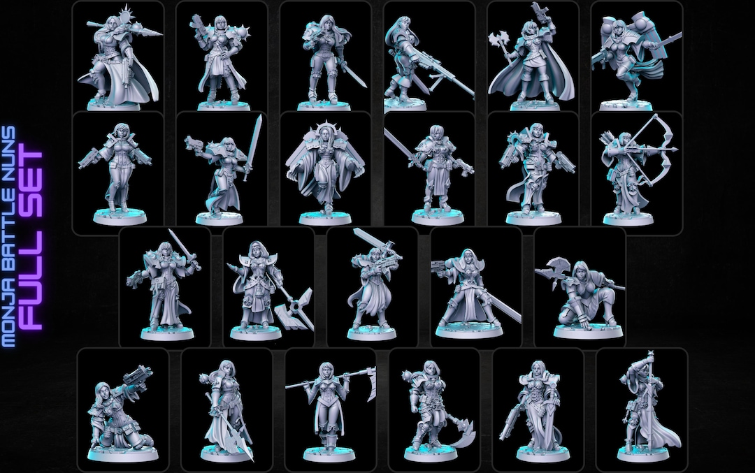 Monja Battle Sisters Nun Squad by RN Estudio, 28mm Table Top Wargaming ...