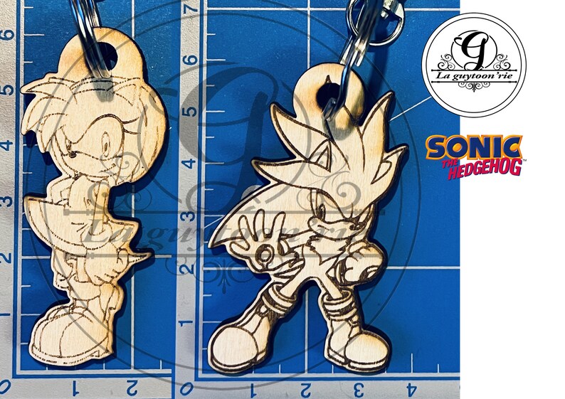 Sonic Universe Keychains (illustrator / PNG / SVG / DXF and Lightburn ...