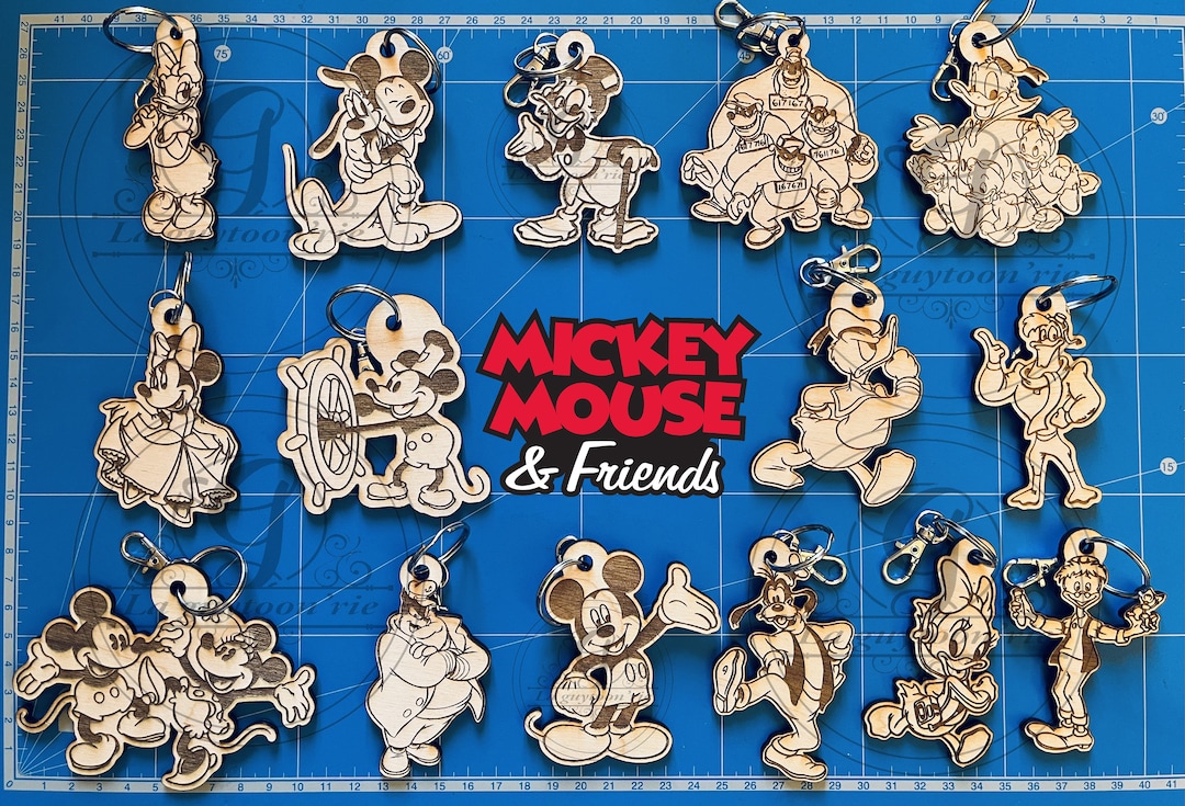 Set of 15 Mickey Mouse Universe Keychains. (SVG / Adobe Illustrator ...