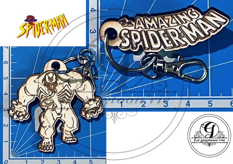 Porte-clés Univers Spiderman AI / SVG / PNG / Dxf / - Etsy