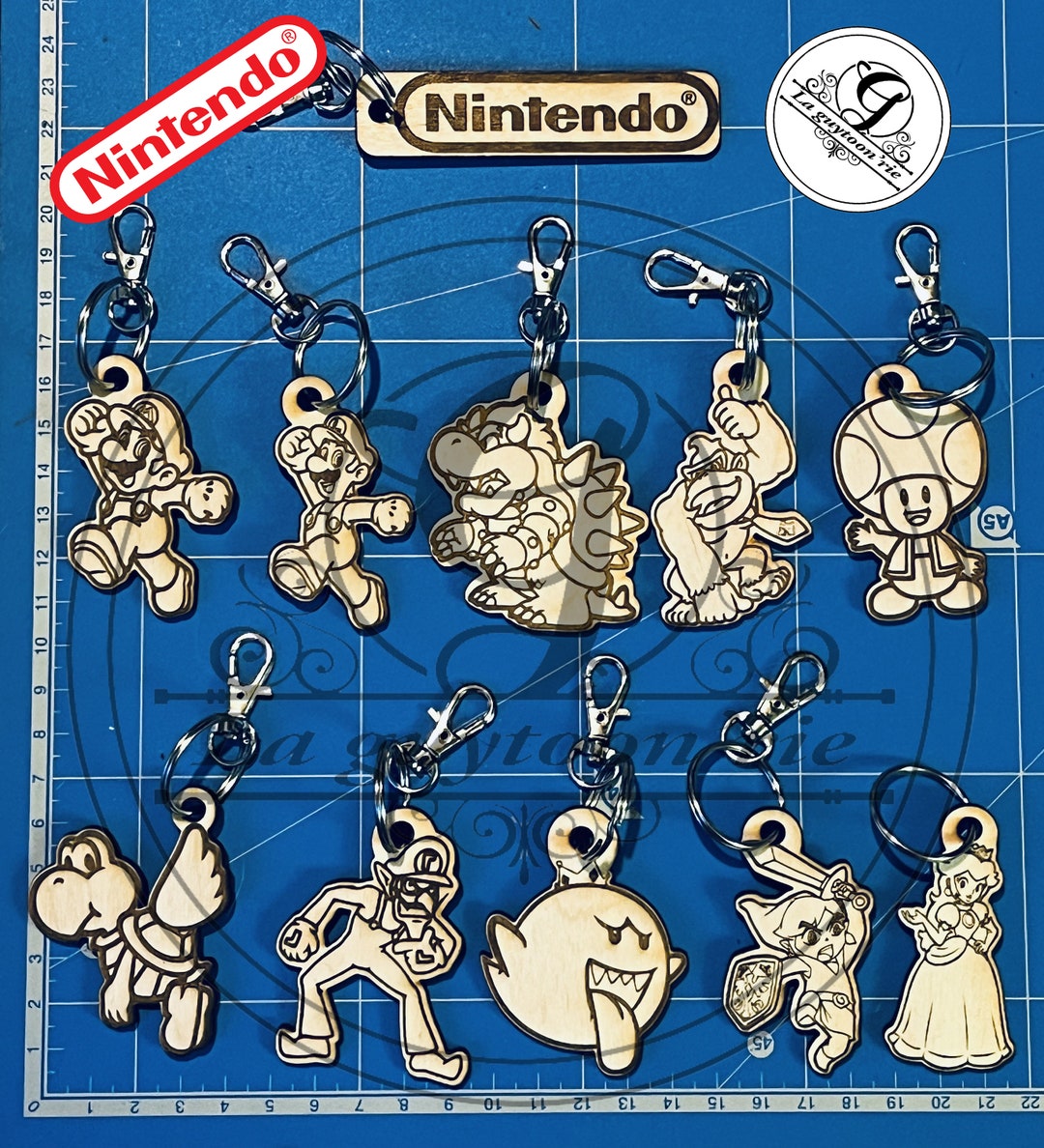 Mario Universe Keychains svg/png/ai/dxf/lighburn. 10 Characters 1 Logo ...