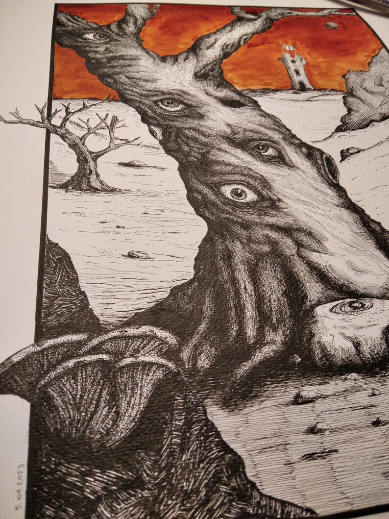The Tree of Eyes Ink Drawing - Etsy