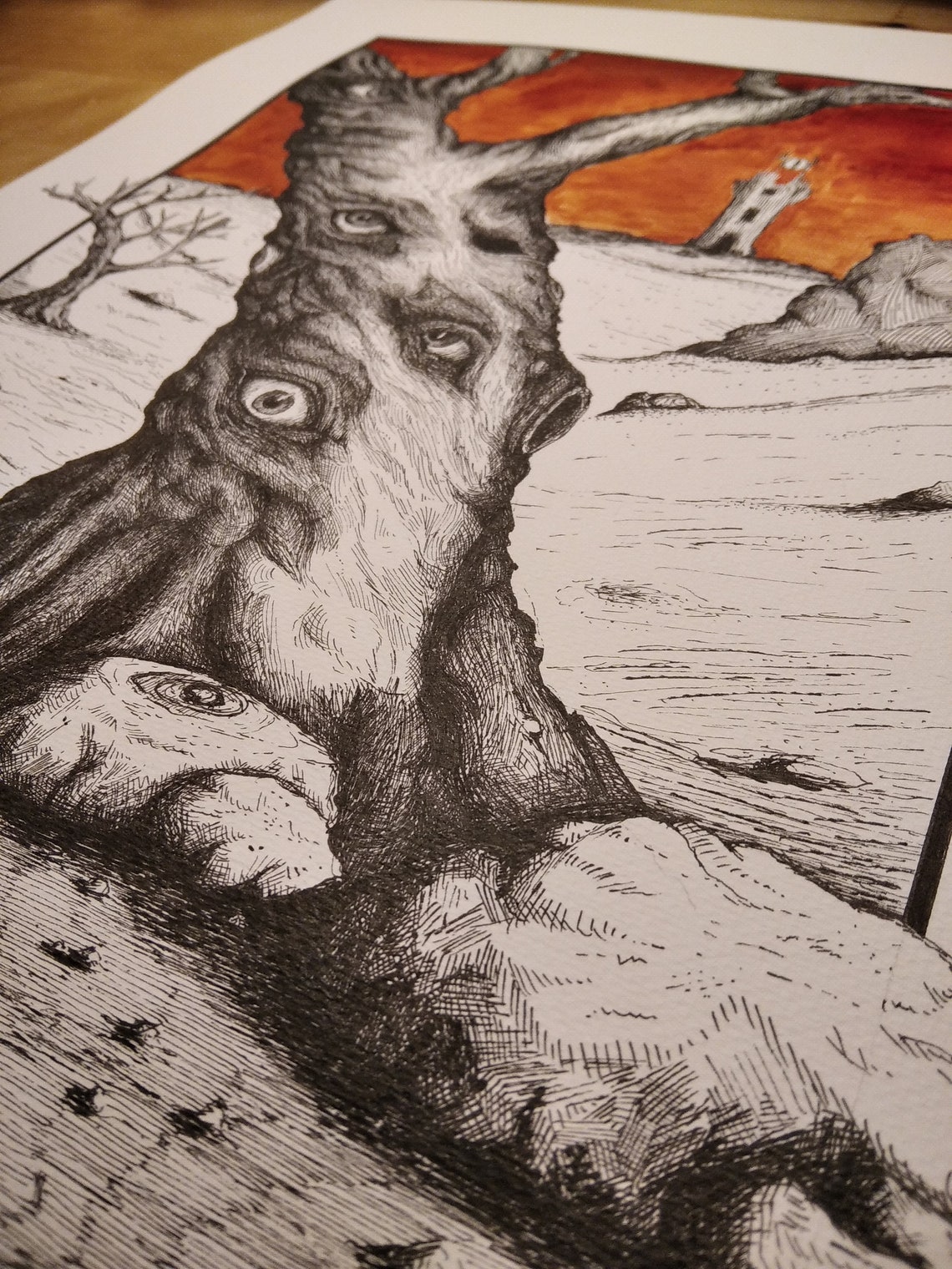 The Tree of Eyes Ink Drawing - Etsy