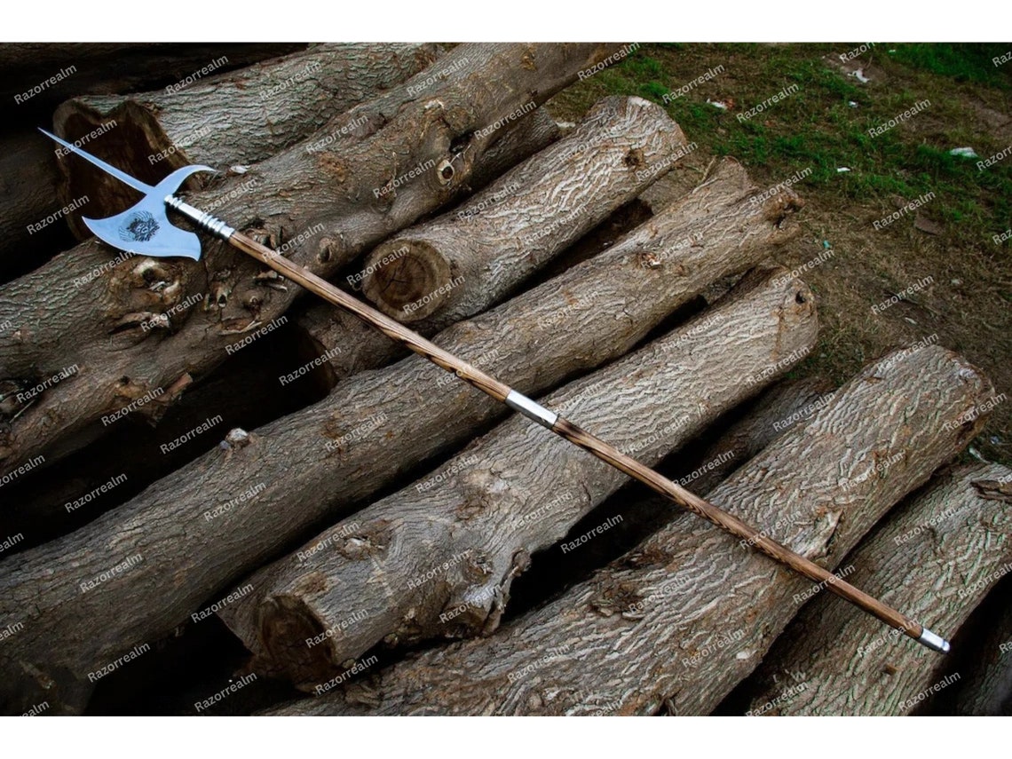 Viking Axe Medieval Halberd 75" Handmade Leviathan Axe Viking Decor ...