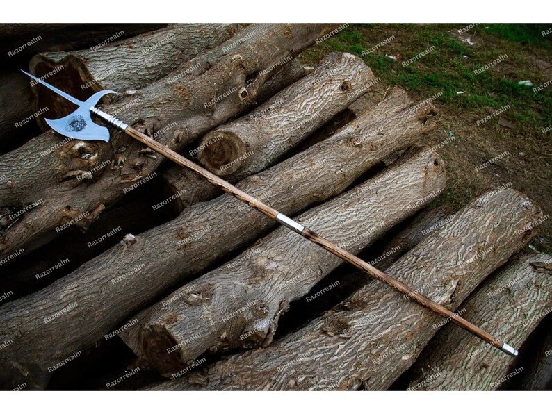 Viking Axe Medieval Halberd 75" Handmade Leviathan Axe Viking Decor ...