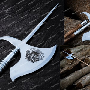 Viking Axe Medieval Halberd 75" Handmade Leviathan Axe Viking Decor ...