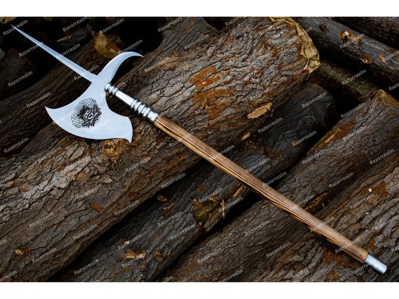 Viking Axe Medieval Halberd 75" Handmade Leviathan Axe Viking Decor ...