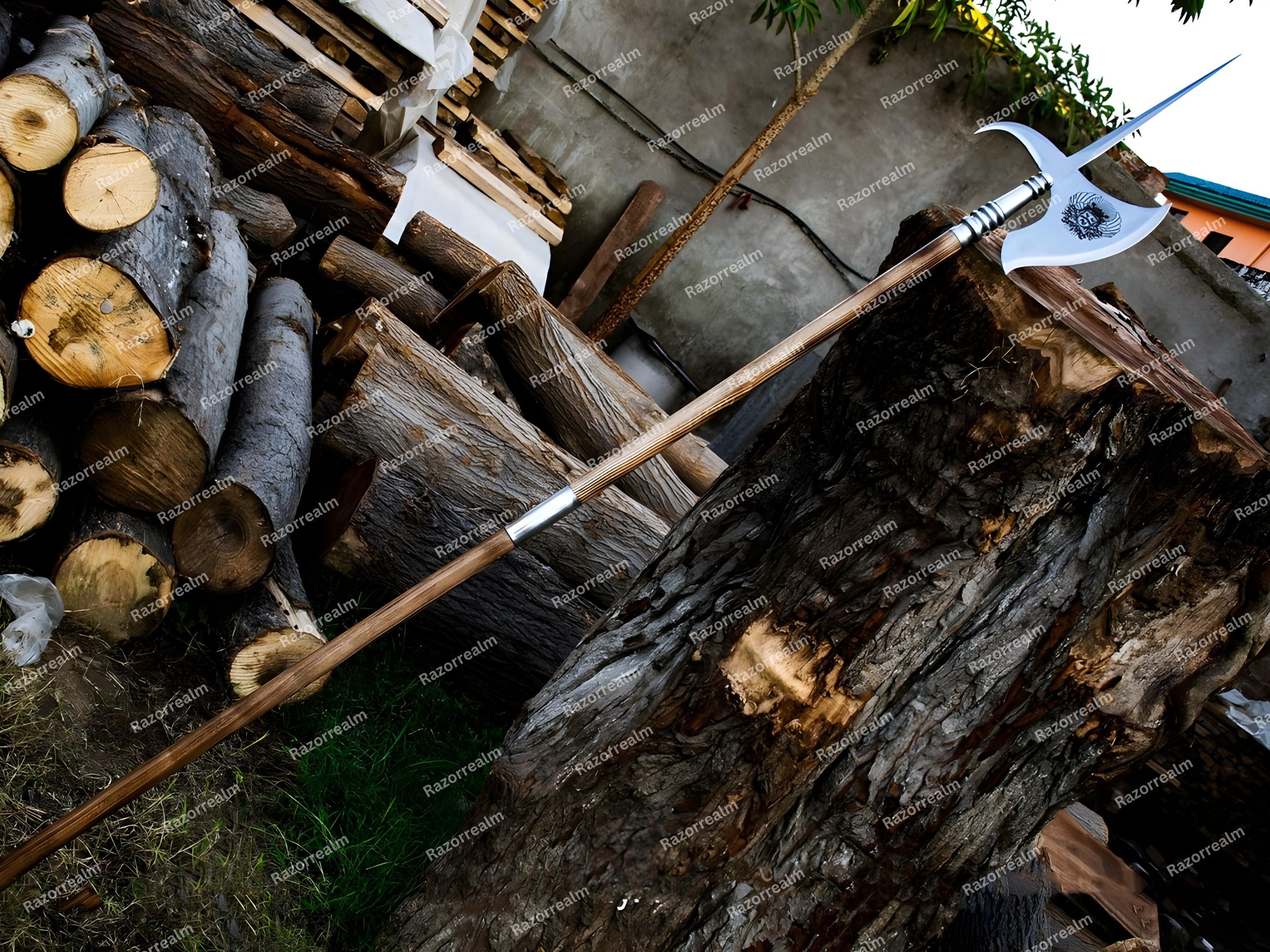 Viking Axe Medieval Halberd 75" Handmade Leviathan Axe Viking Decor ...