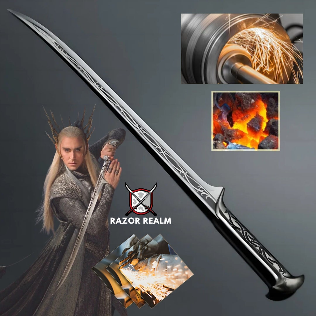 Thranduil Sword the Hobbit From Lord Rings Replica Sword LOT Leather Sheath Elvenking Long Sword ...