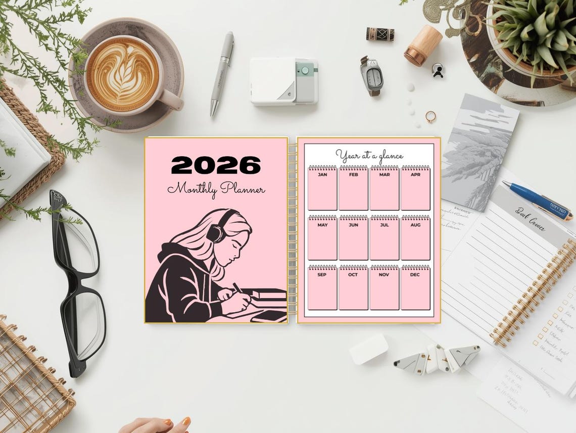 2025 Yearly Planner, Printable and Digital Planner, Minimalist Year at ...