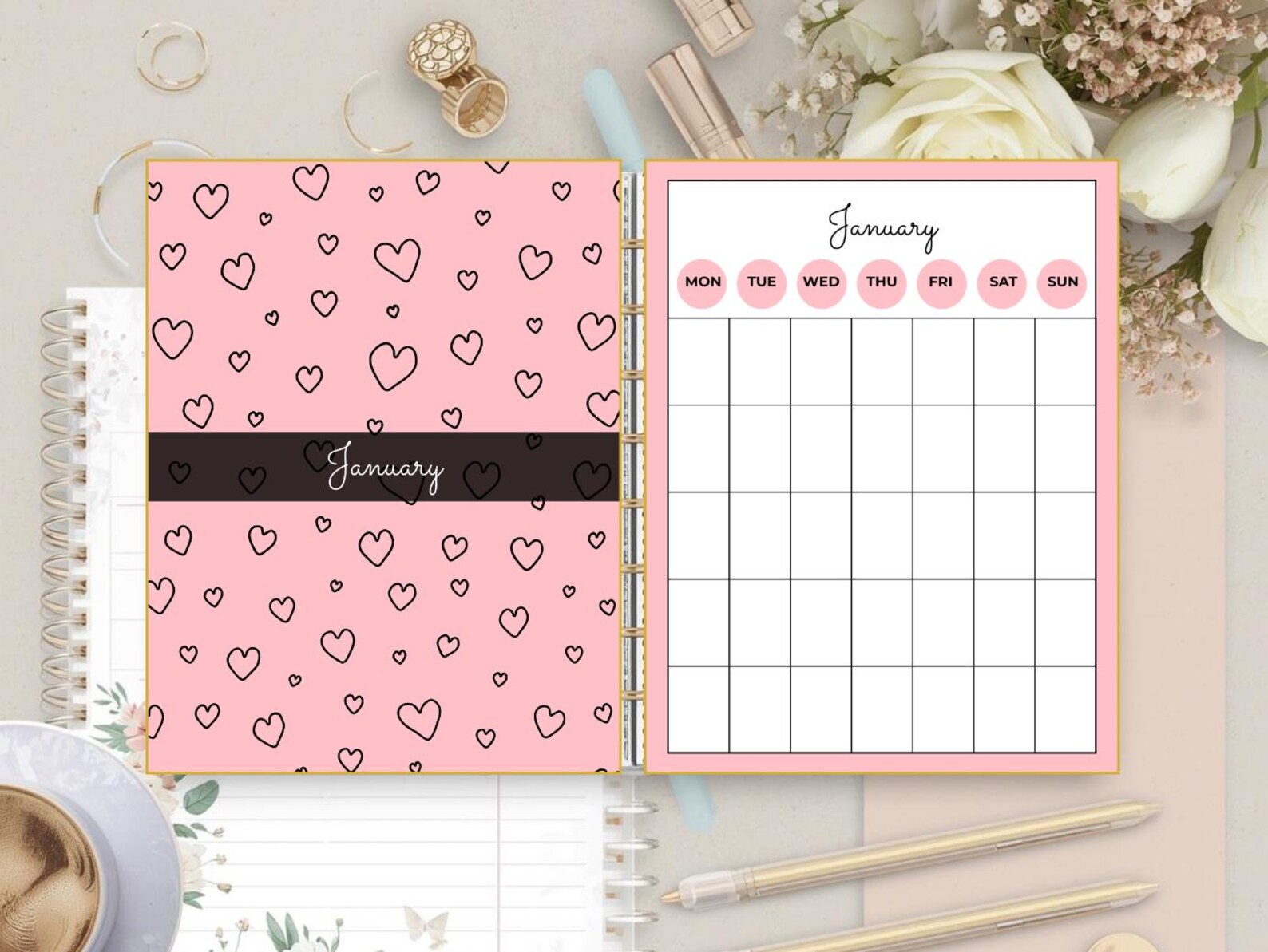 2025 Yearly Planner, Printable and Digital Planner, Minimalist Year at ...