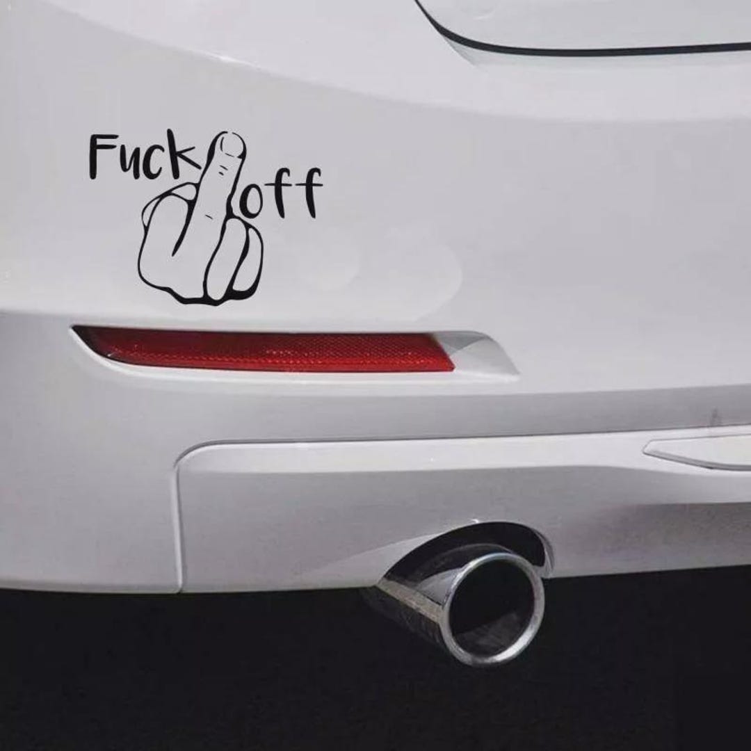 Funny Middle Finger Car Bumper Sticker - Sarcastic Vinyl Decal - Etsy