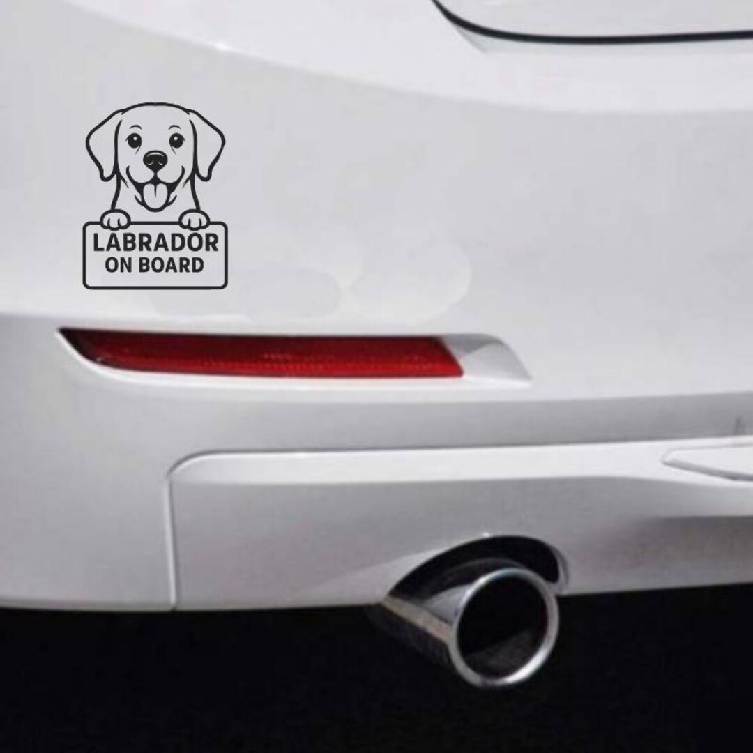 Labrador on Board Car Decal: Vinyl Dog Lover Gift - Etsy