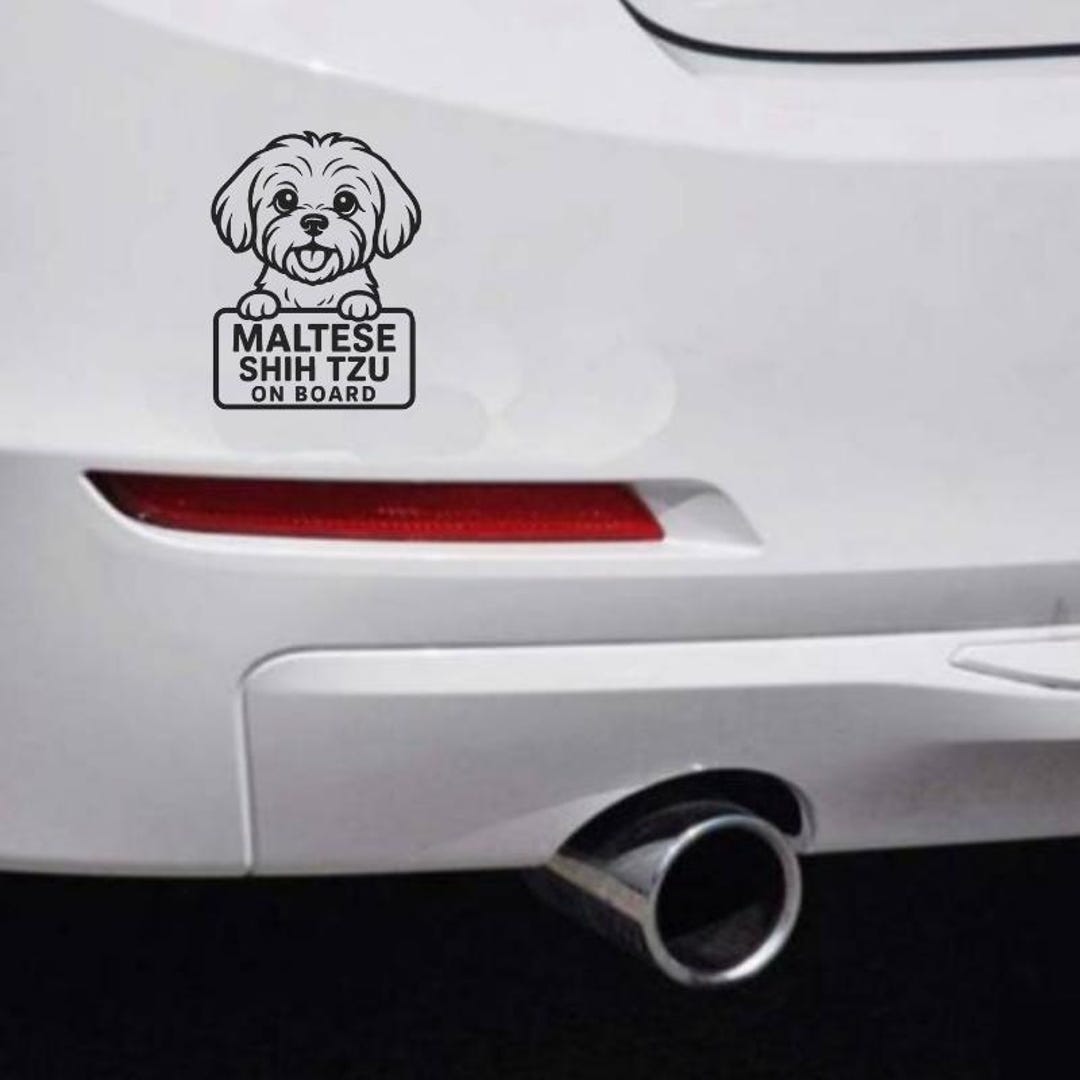 Shih Tzu Dog Car Decals | Car Stickers Laptop Decals, Personalized Pet ...