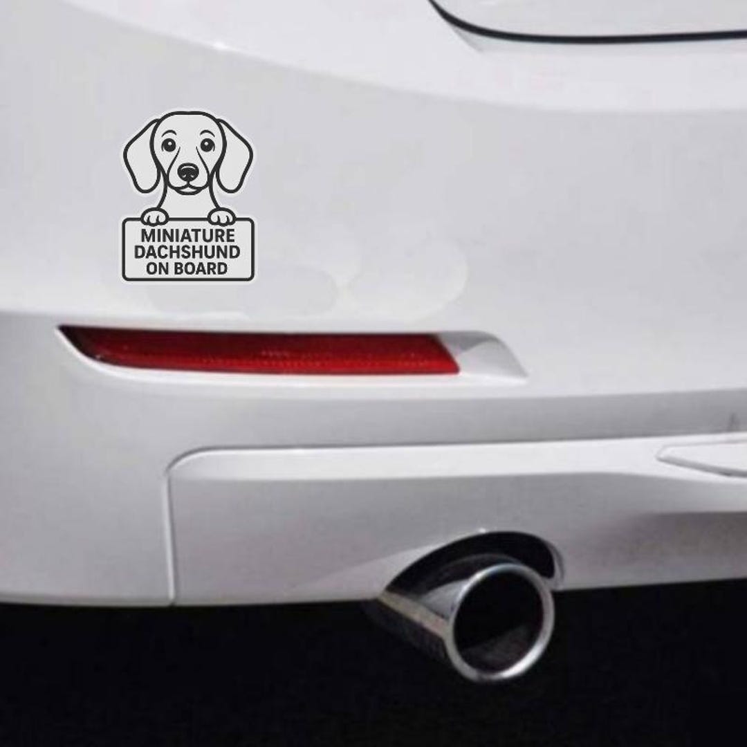Dachshund on Board Car Decal: Wiener Dog Vinyl Sticker - Etsy