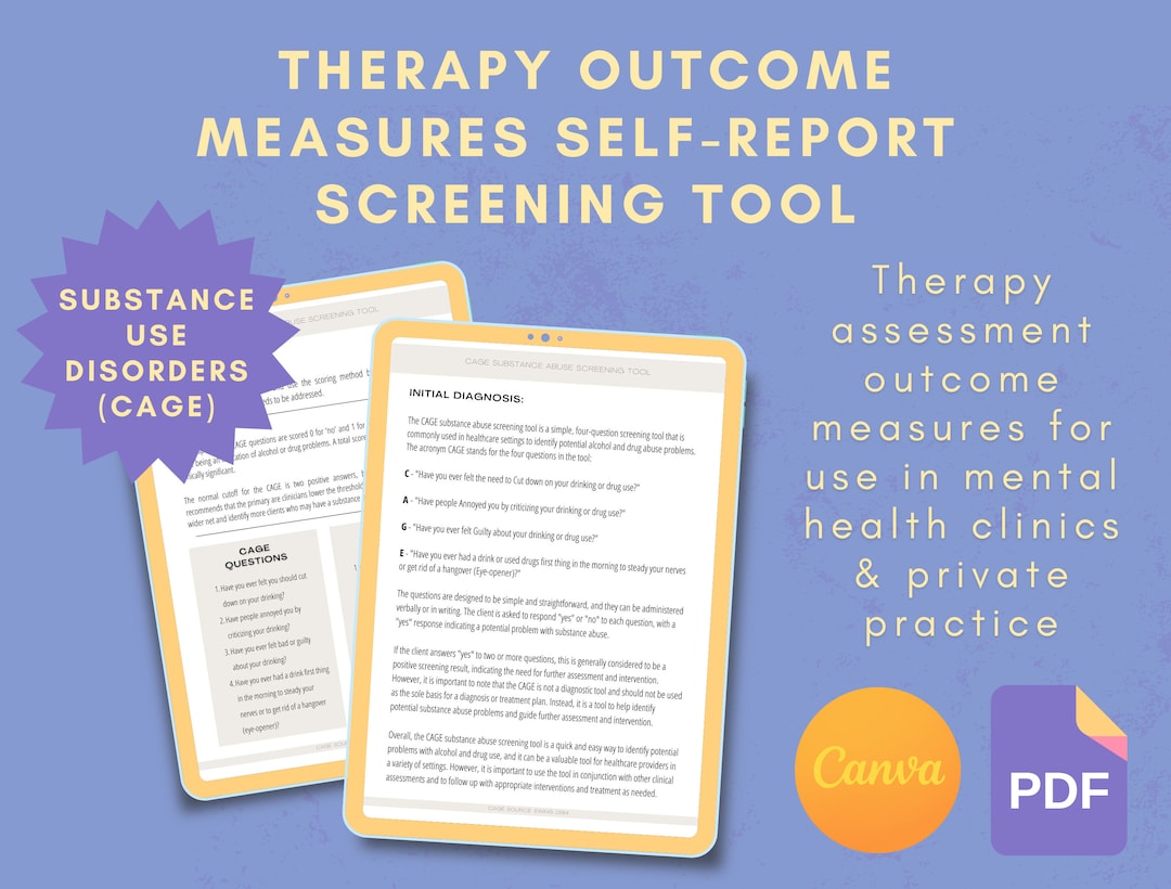 Substance Use Therapy Outcome Measure Screening Tool, CAGE, Mental ...