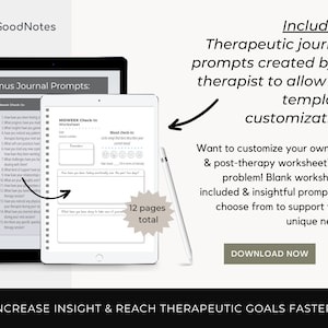 Goodnotes Therapy Digital Planner, Pre and Post Therapy Workbook ...