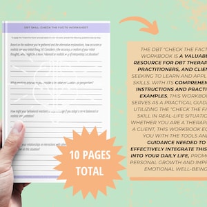 DBT Emotion Regulation Check the Facts Therapy Skills Guide, Mental ...