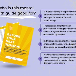 Couples Therapy Counseling Session Questions Guide, Gottman Institute ...