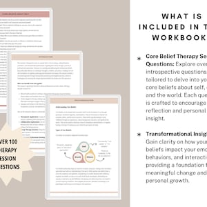Core Beliefs Therapy Questions Session Guide, Therapy Tools for Counseling, Therapist Worksheet ...