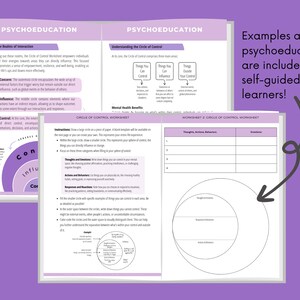 CBT Worksheets Circle of Control Mental Health Workbook, Therapy ...