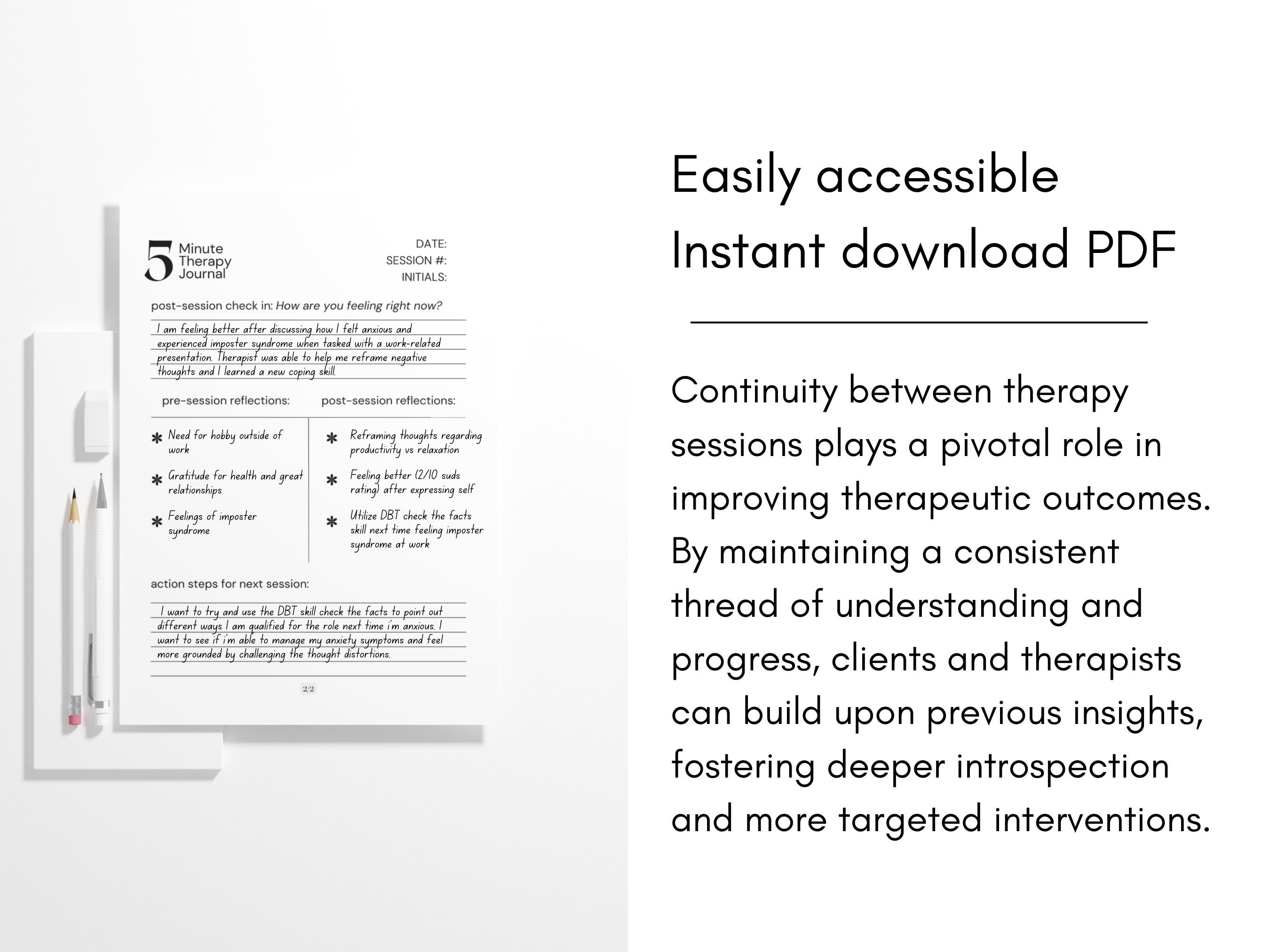 Therapy Worksheet Pre and Post Session Reflections, Counseling Resource ...