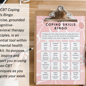 CBT Worksheets Coping Skills Bingo, School Counselor, Therapy Tool ...