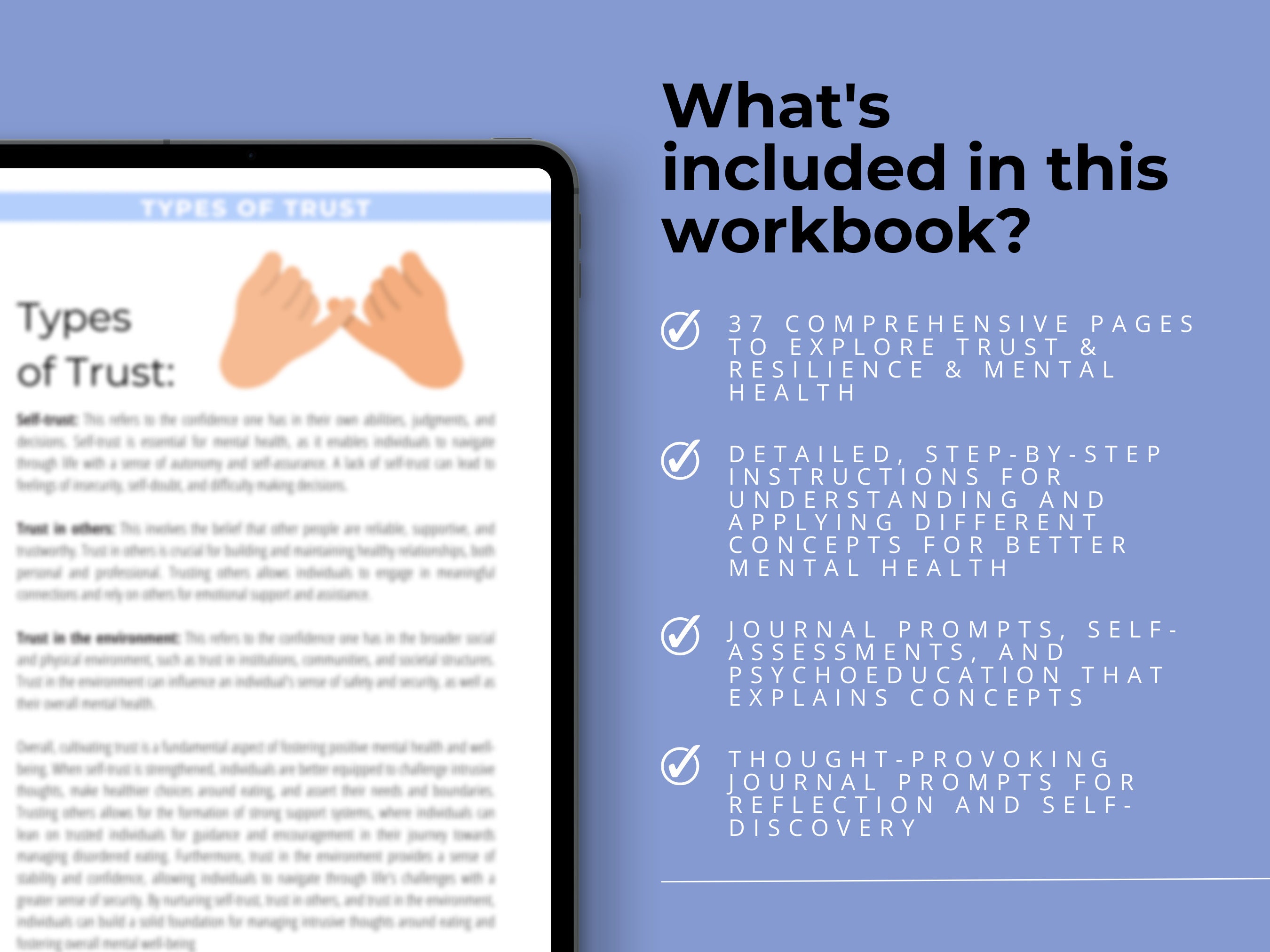 Building Trust and Resilience Mental Health Workbook, Self Esteem, Teen ...