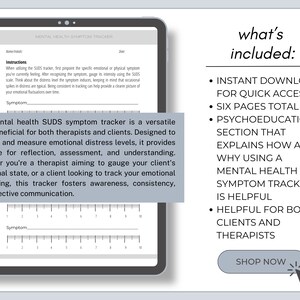 Therapy Worksheet Symptom Tracker, Counseling Resource, Therapist Aid ...