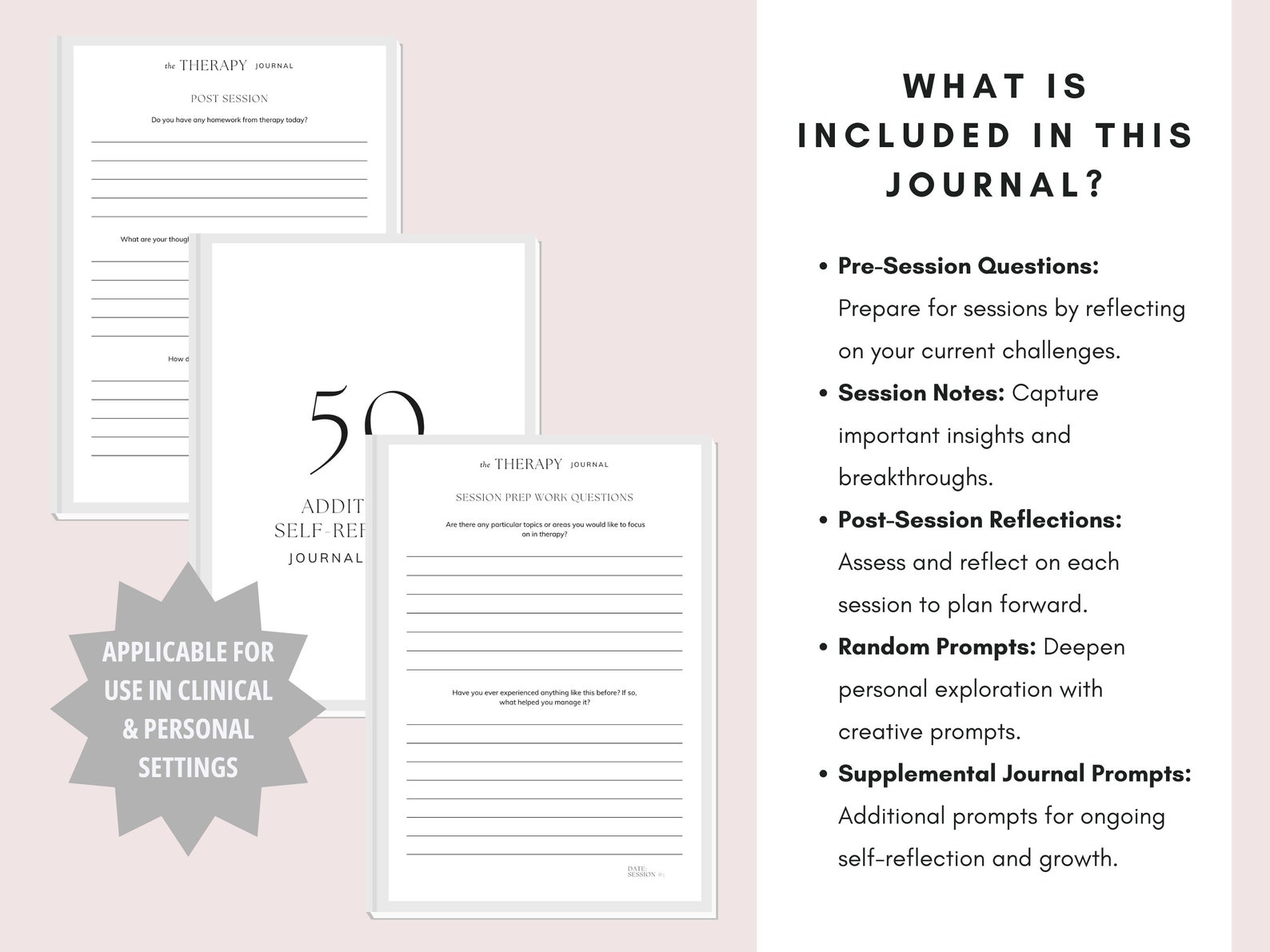 Therapy Journal, Therapy Planner for Clients Digital Journal Prompts ...