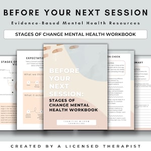 Stages of Change Mental Health Workbook, Therapy Worksheets, Addiction ...