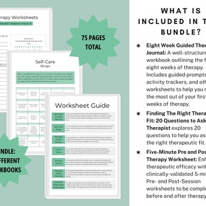 Therapy Starter Kit Bundle Mental Health Journal, Therapy Worksheets ...