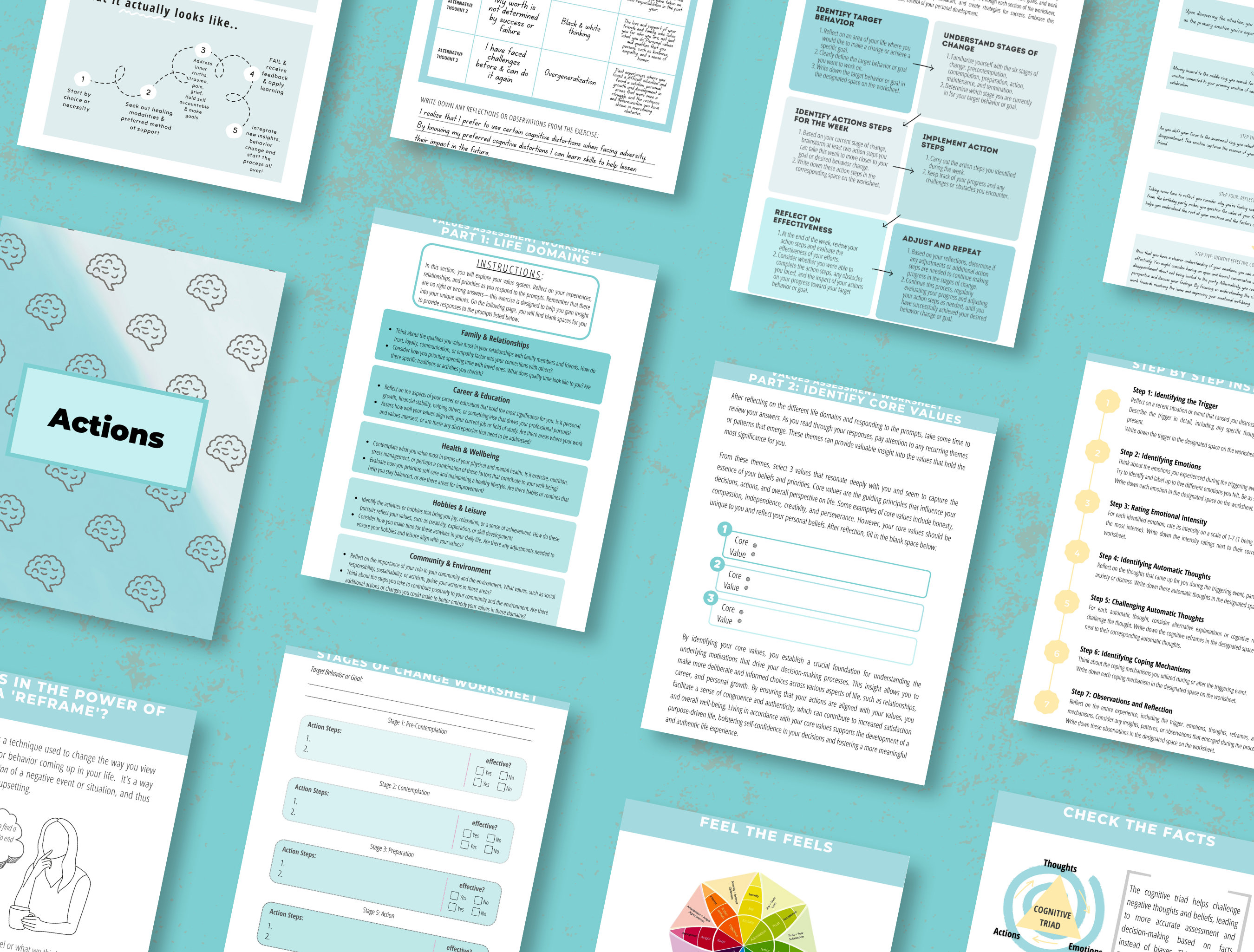 CBT Worksheets, Mental Health Workbook, Therapy Worksheets, Therapy ...