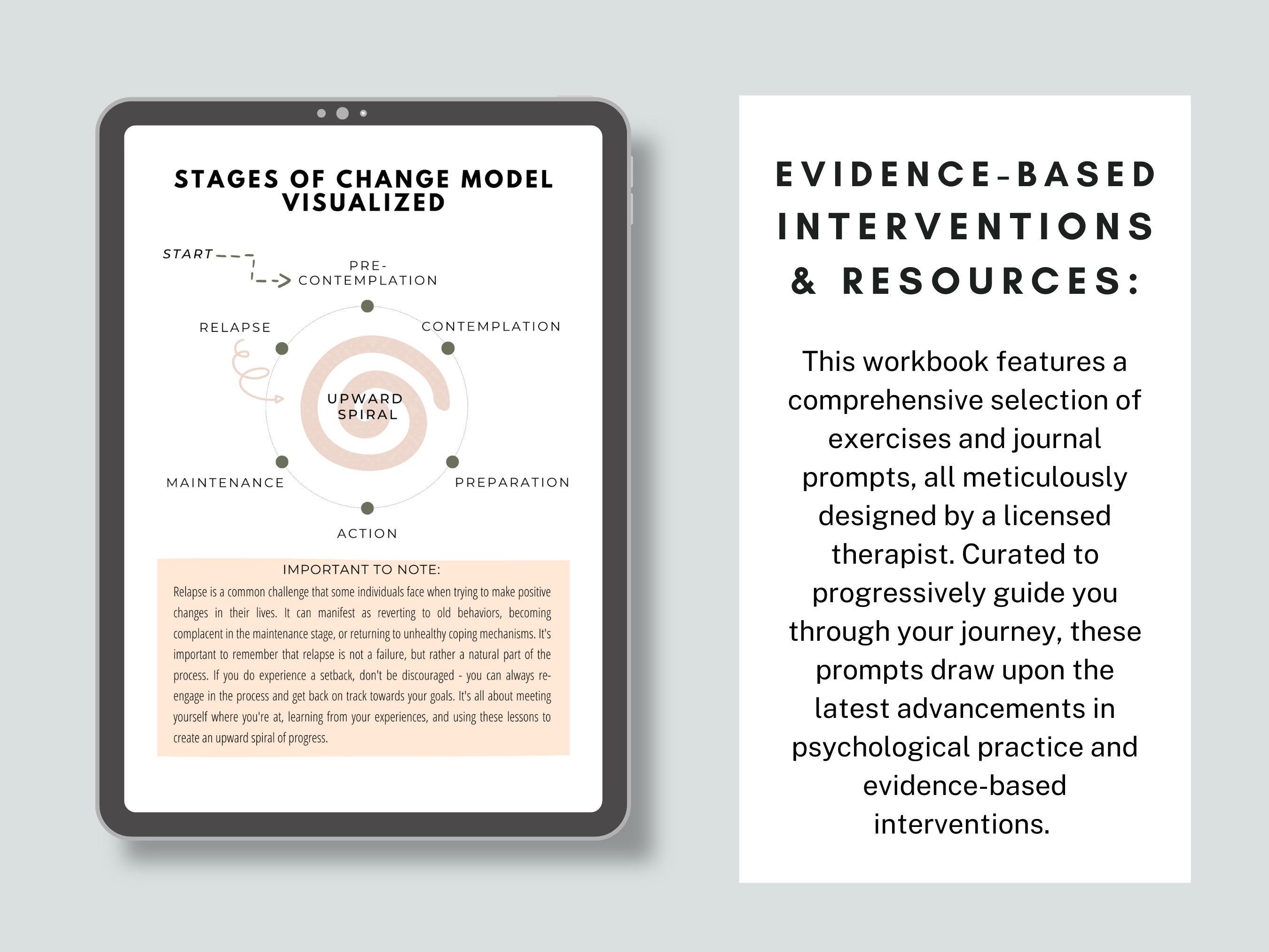 Stages of Change Mental Health Workbook, Therapy Worksheets, Addiction ...