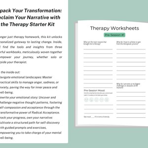 Therapy Starter Kit Bundle Mental Health Journal, Therapy Worksheets ...