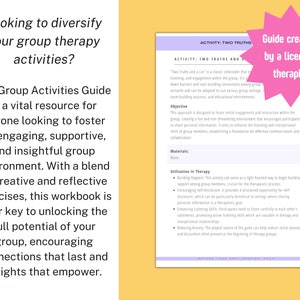 Group Therapy Activity Guide, Therapist Tools for Therapy Session ...