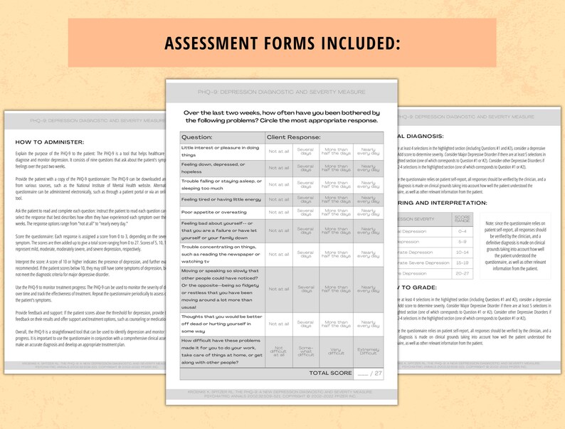 Depression Therapy Outcome Measures Screening Tool PHQ-9 Mental Health ...