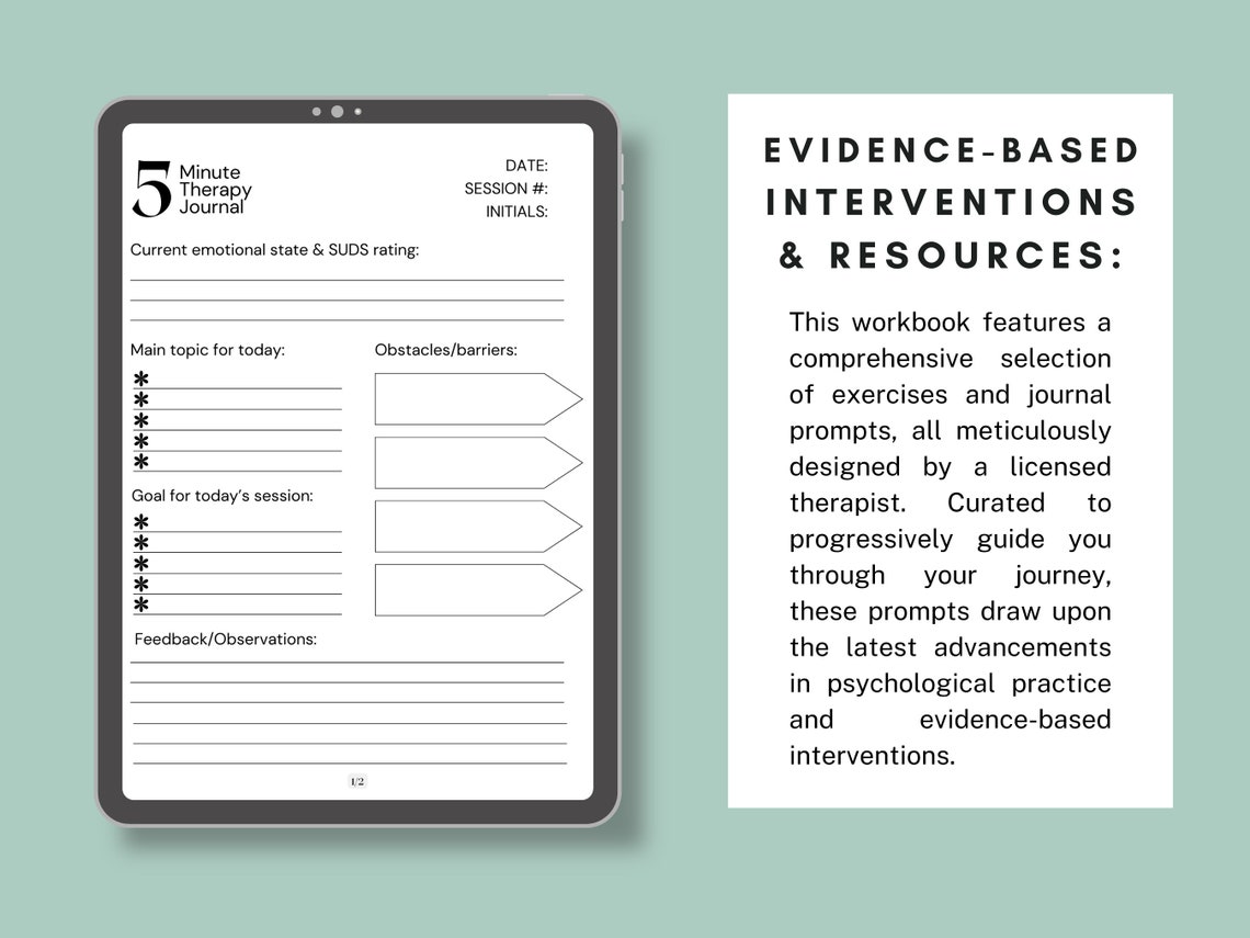 Therapy Starter Kit Bundle Mental Health Journal, Therapy Worksheets ...